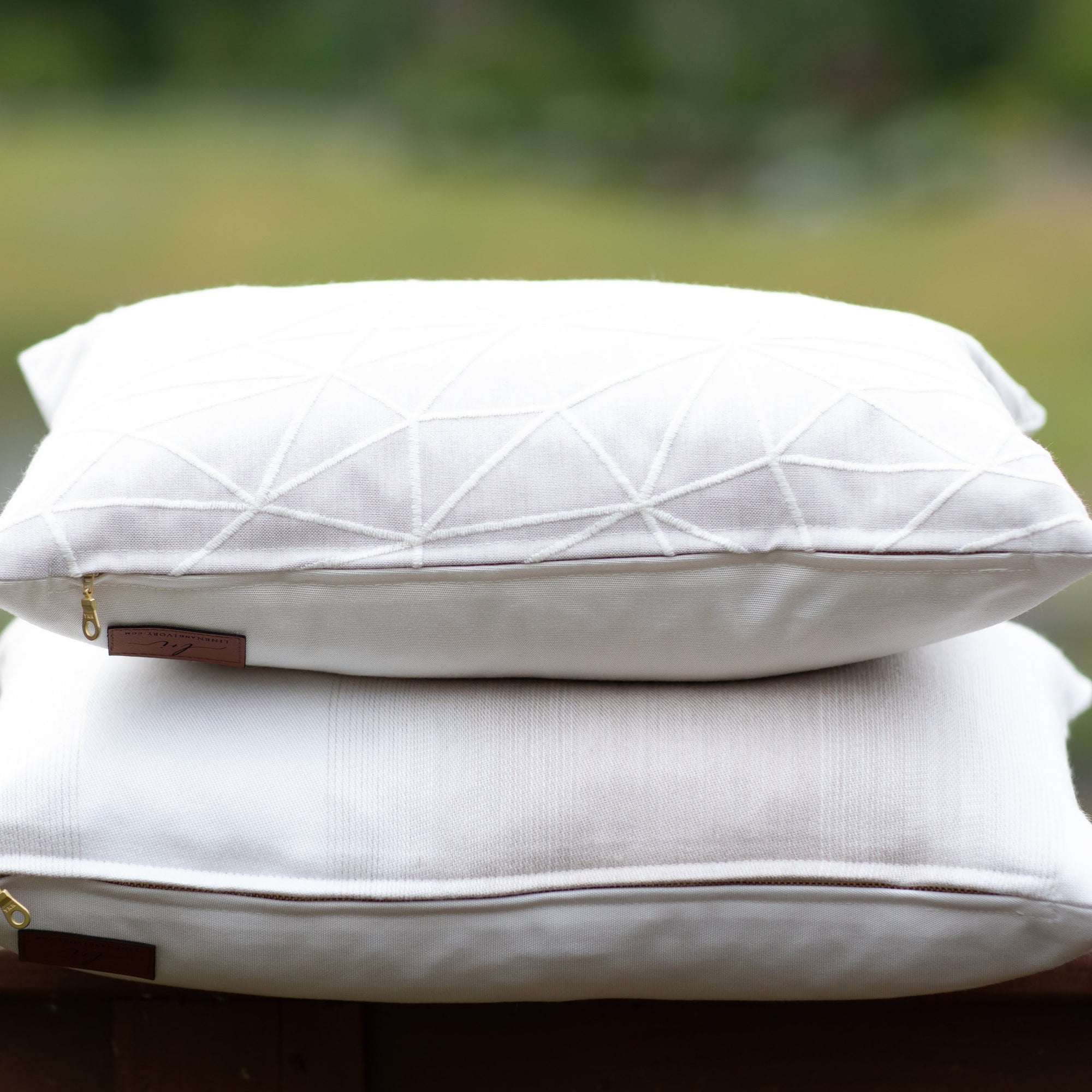 MONACO || Pink Blush & Ivory Geometric Indoor/Outdoor Pillow Cover ...