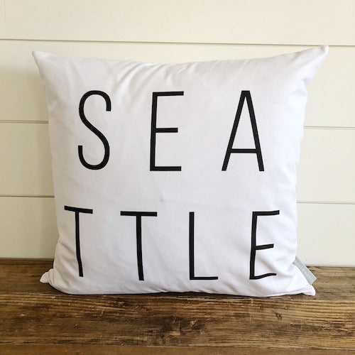 Modern City Pillow Cover - Linen and Ivory